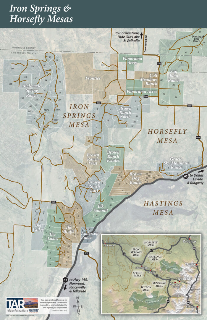 Iron Spgs Horsefly TAR map 2025 | Telluride Association of Realtors