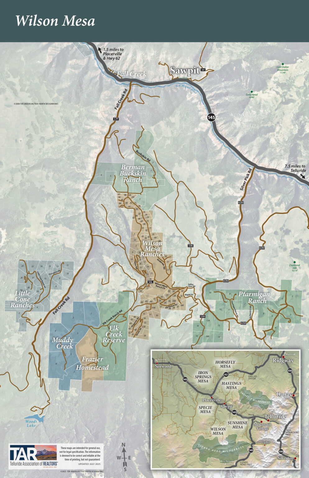Wilson Mesa TAR map 2025 | Telluride Association of Realtors